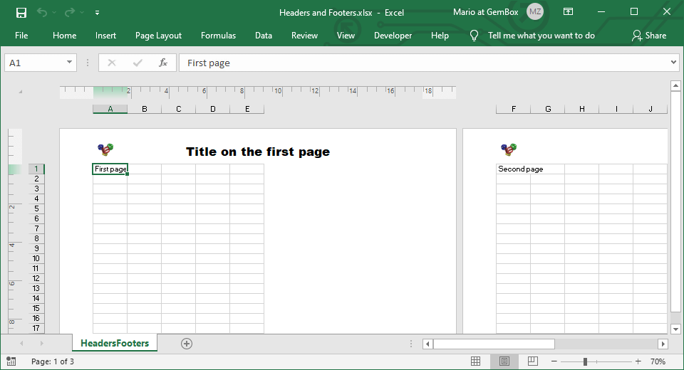 Excel Headers And Footers In C And VB NET