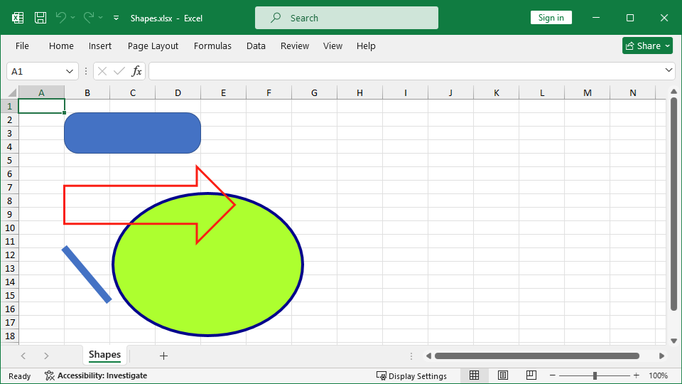 Add Shapes To Excel Worksheets In C And VB NET GemBox Spreadsheet Example